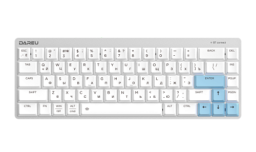 Клавиатура беспроводная Dareu EK868 White-Blue, свитчи Brown купить | Dareu